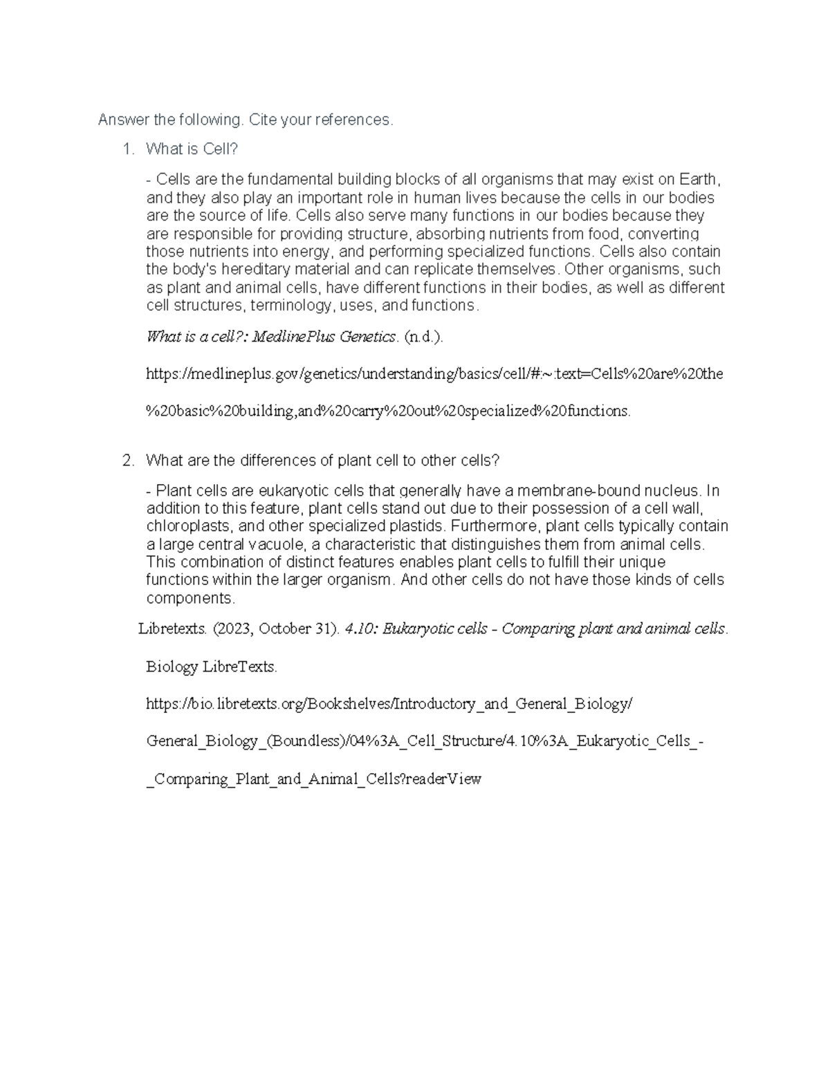 Cell Structures and Functions: A Comprehensive Overview (BIO101) - Studocu