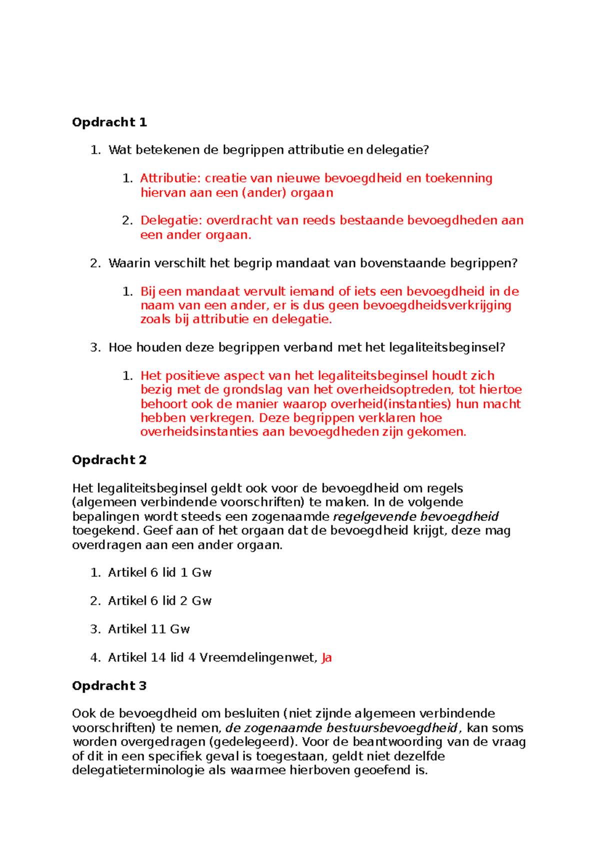 Thema 4: Opdrachten Werkgroep Over Attributie, Delegatie en Mandaat ...