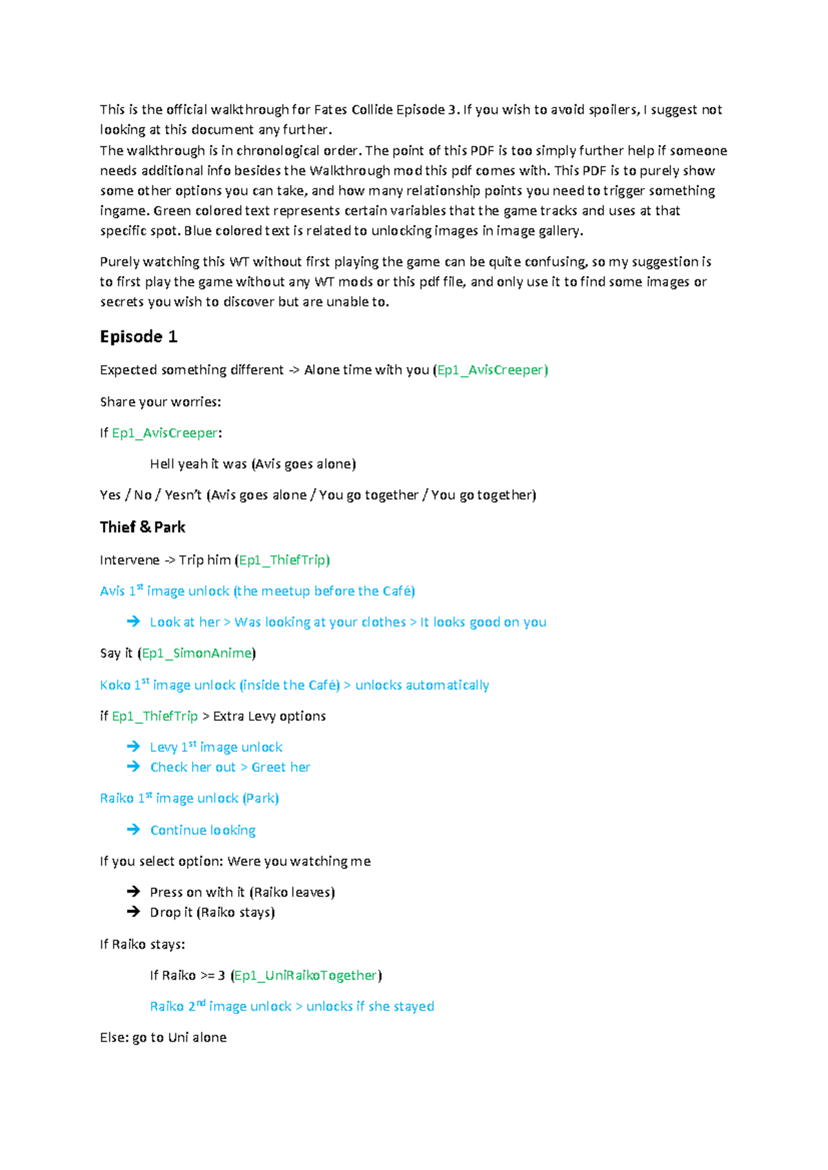 Fates Collide Episode 3 Walkthrough Guide - Studocu