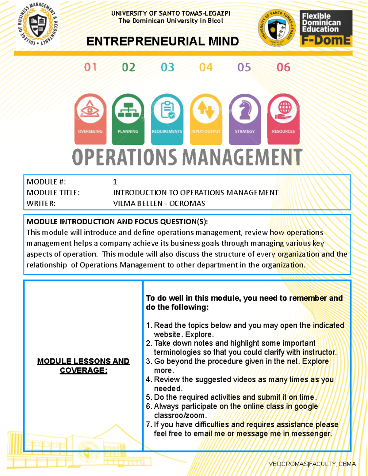 Introduction to Operations Management - Module 1 (ENT 101) - Studocu