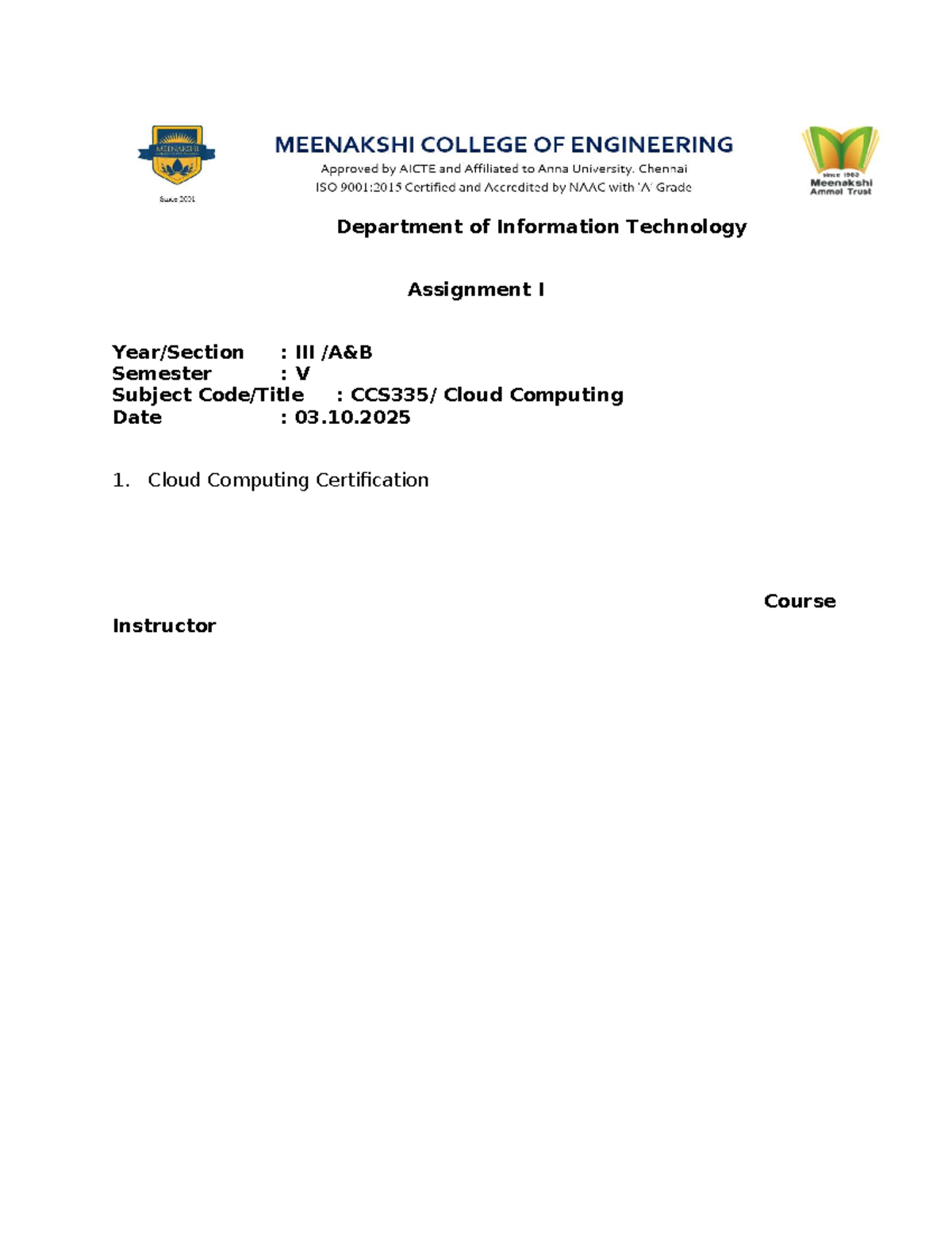 Assignment III QPS CC - Cloud Computing - Department of Information ...