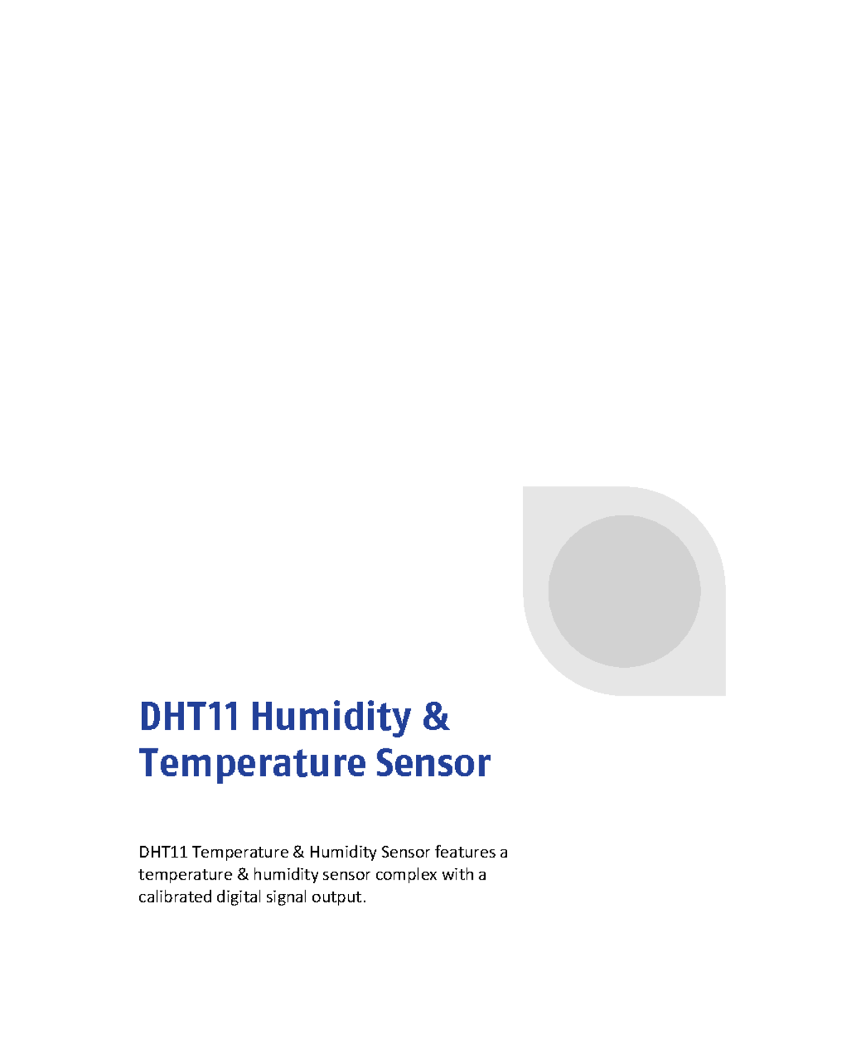 DHT11 Technical Data Sheet Translated Version 1143054 - DHT11 Humidity ...