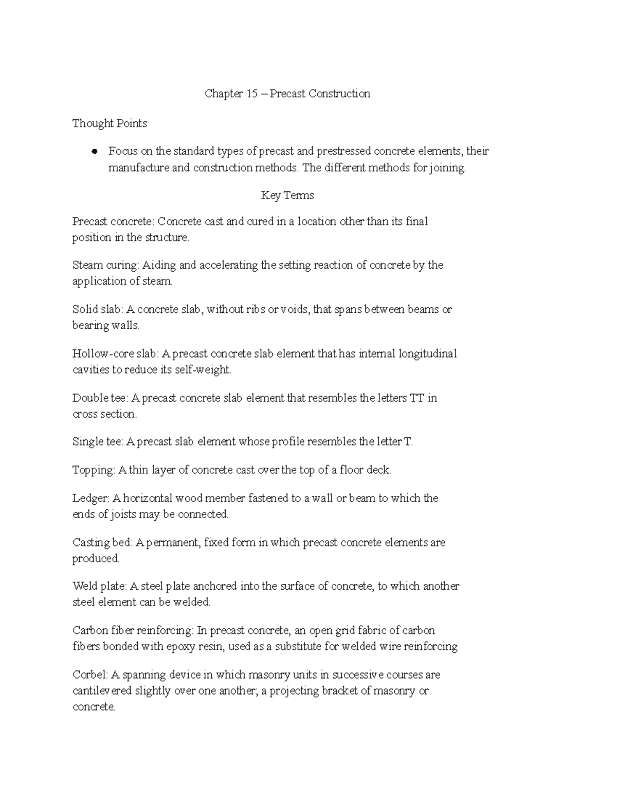 Chpt 15 precast construction - Chapter 15 – Precast Construction ...