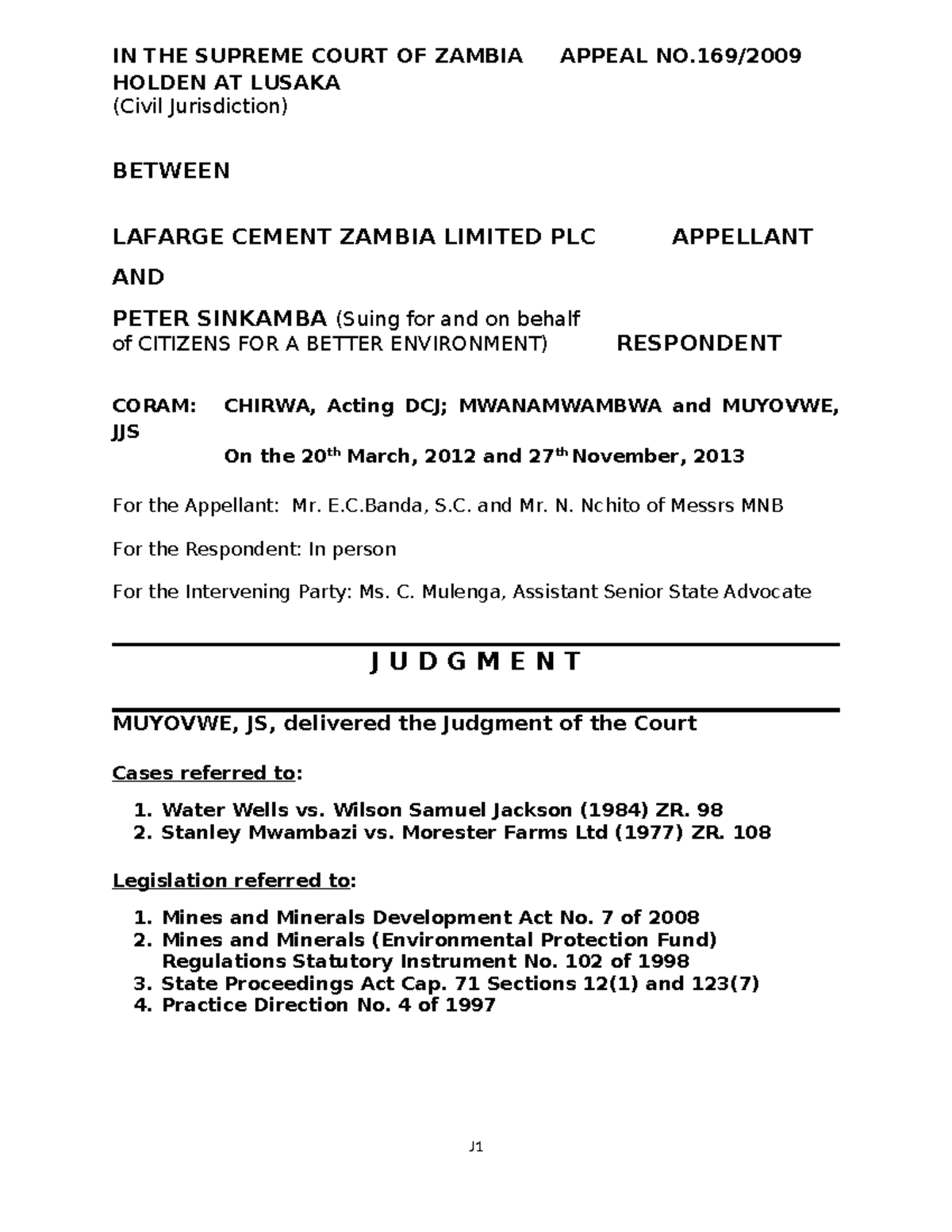Lafarge Cement Case: Supreme Court Appeal Judgment Analysis - Studocu