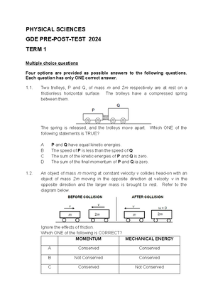 1 term 1 test questions - Grade 12 PHYSICAL SCIENCES - CONTROL TEST ...