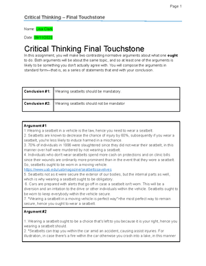 Sophia Critial Thinking Unit 3 Milestone 3 - 1 6/18 that's 33% RETAKE 6 ...