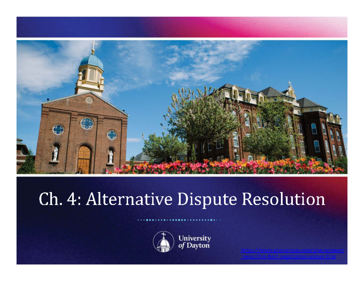 Ch. 4: Examining Pros & Cons of ADR: Negotiation, Mediation ...