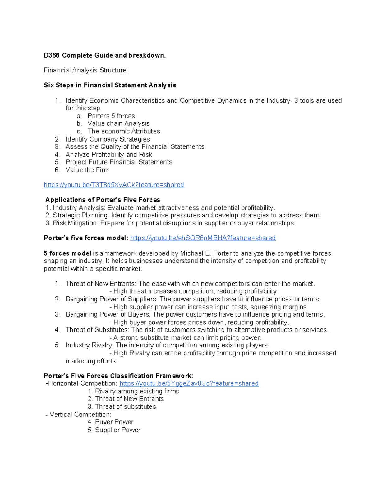 D366 Comprehensive Financial Analysis Guide and Breakdown - Studocu