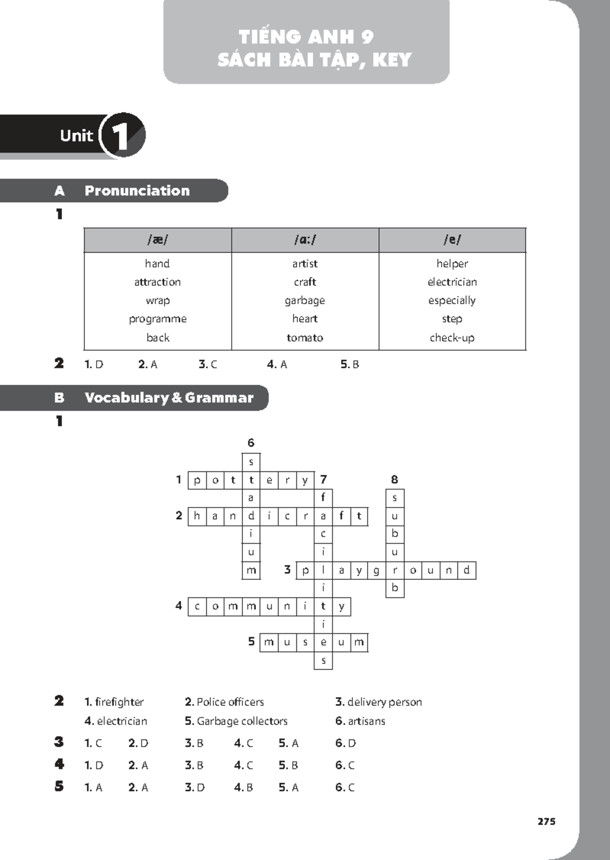 TIẾNG ANH 9 SBT: Key to Exercises and Pronunciation Guide - Studocu