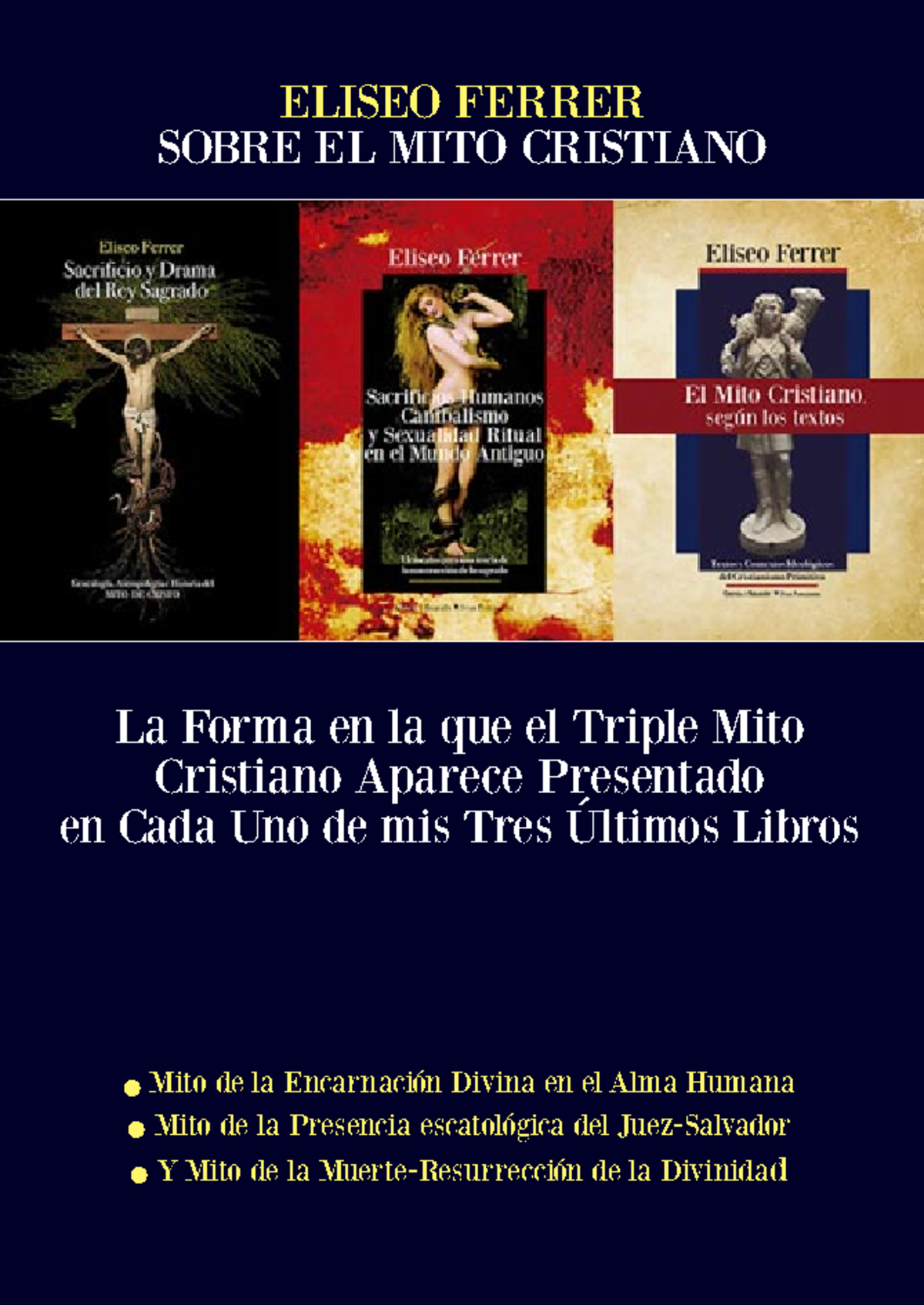 ELISEO FERRER: ANÁLISIS DEL TRIPLE MITO CRISTIANO EN MIS LIBROS - Studocu