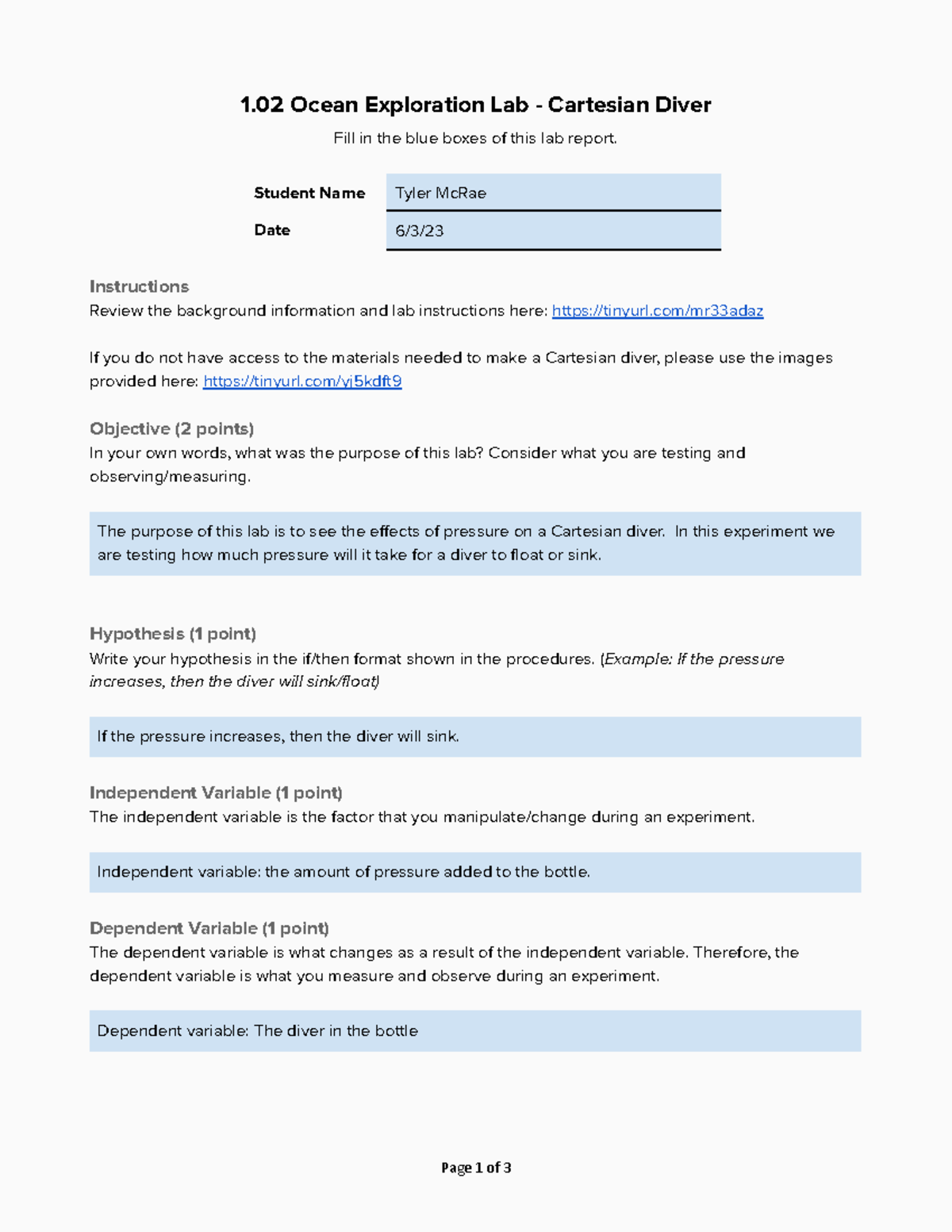 Copy of 1.02 Lab Report Template Rev 2022 - 1 Ocean Exploration Lab ...