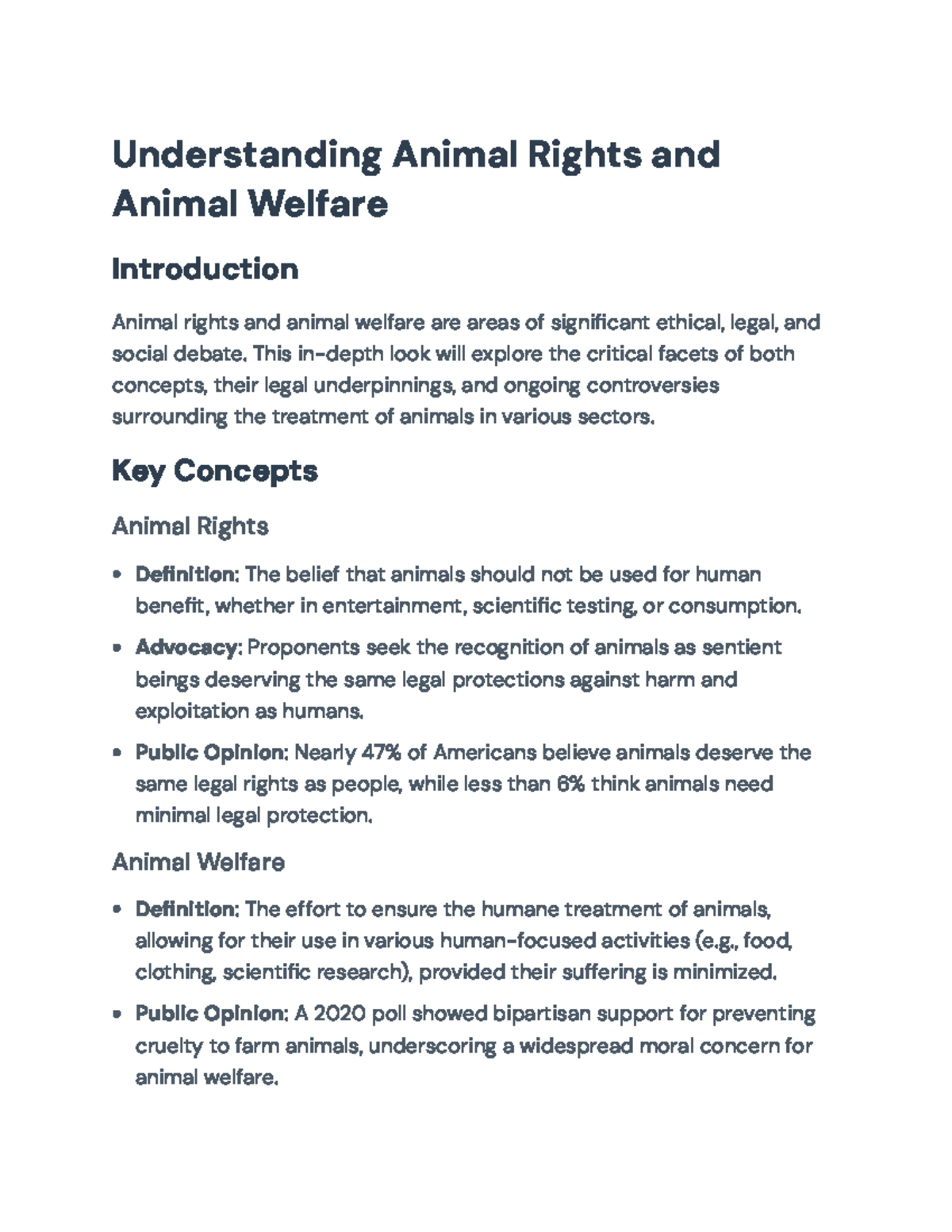 Understanding Animal Rights and Welfare: Legal and Ethical Insights ...