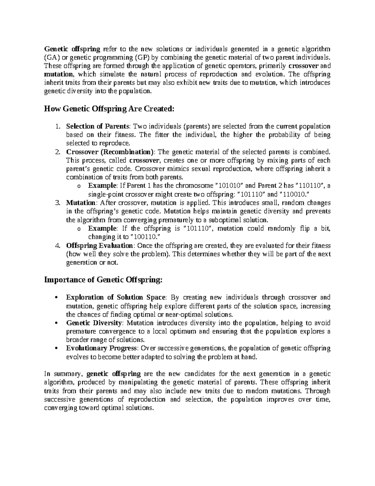 R22 Machine Learning Unit 4 & 5: Genetic Offspring and RL Overview ...