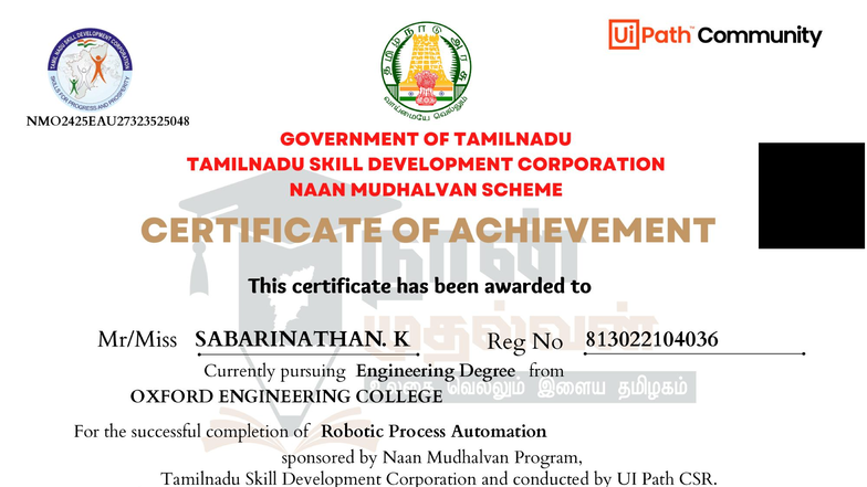 NMO2425EAU27323525048 Naan Mudhalvan Program Certificate - Studocu