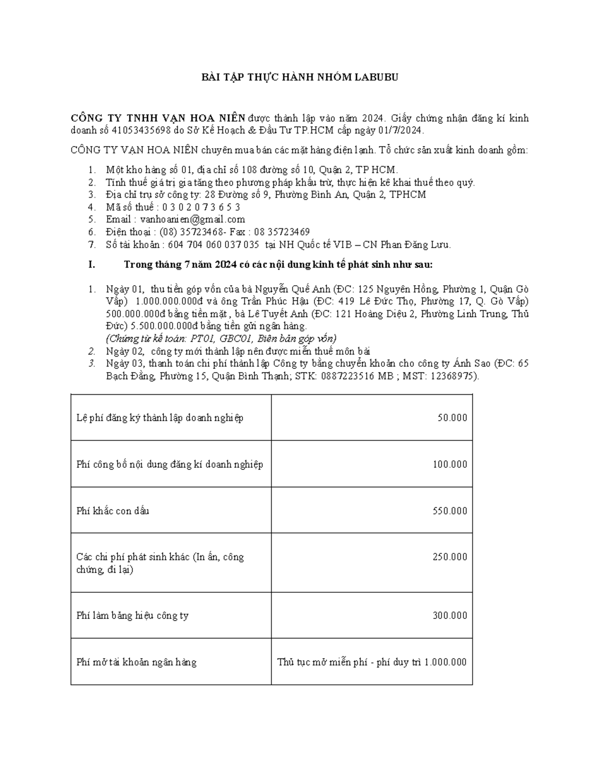 BT MÔN THIẾT KẾ - fgdf - BÀI TẬP THỰC HÀNH NHÓM LABUBU CÔNG TY TNHH VẠN ...