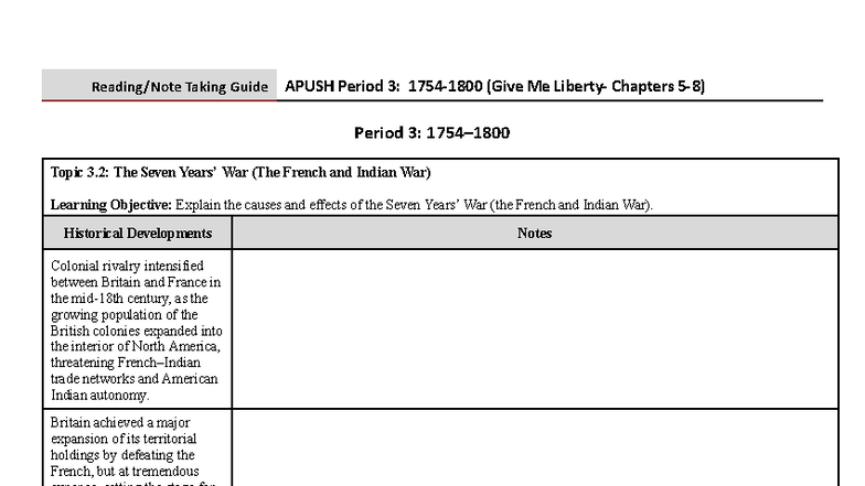 APUSH Period 3: Test Review Packet on Key Historical Developments - Studocu