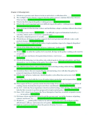 TX POL CHAP 12 - Smartbook assignment and homework - Chapter 12 1. A(n) interest group is an ...