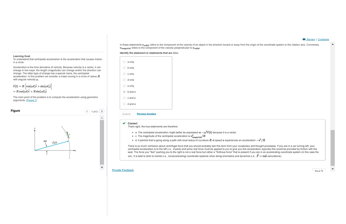 Mastering Physics (Ch 05) HW: Centripetal Acceleration Insights - Studocu