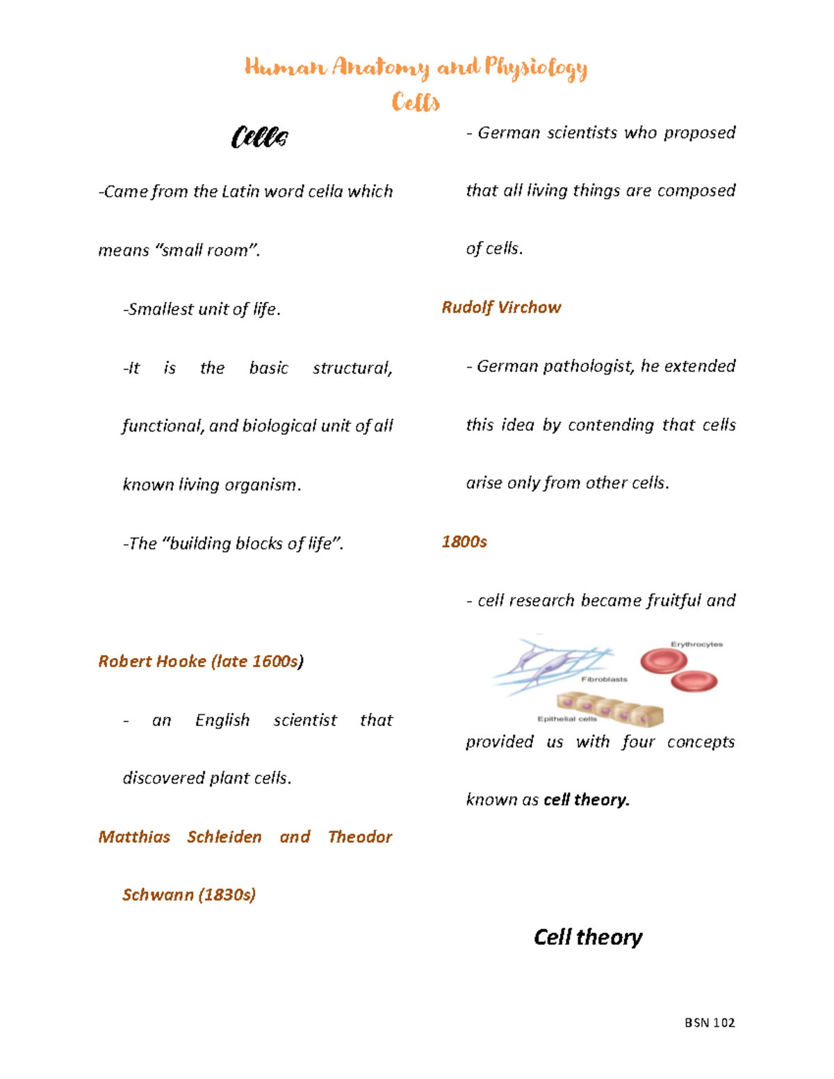 Anatomy and Physiology-Cells - Cells Cells -Came from the Latin word ...