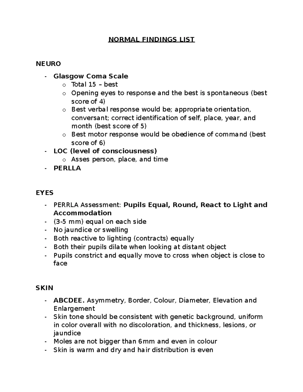 Health Assessment Techniques: IPPA Overview and Skin Evaluation - Studocu