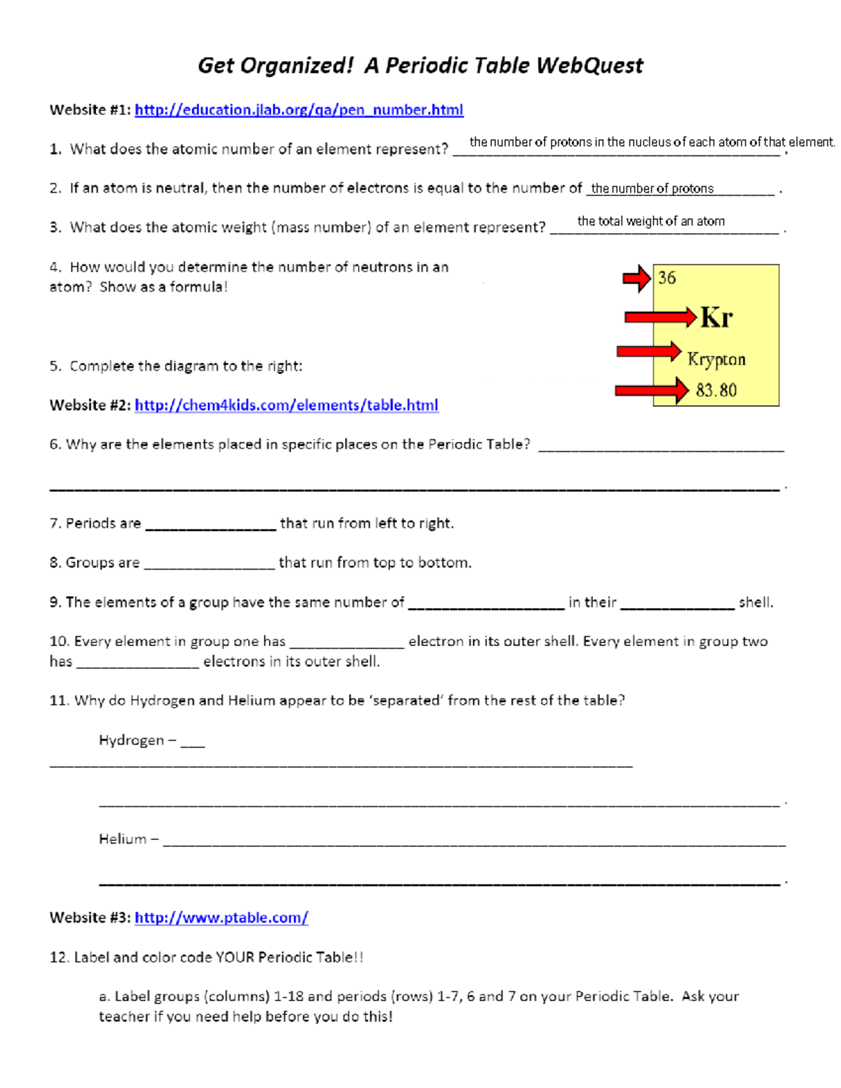 Kami Export - Periodic Table Web Quest - Get Organized! A Periodic ...