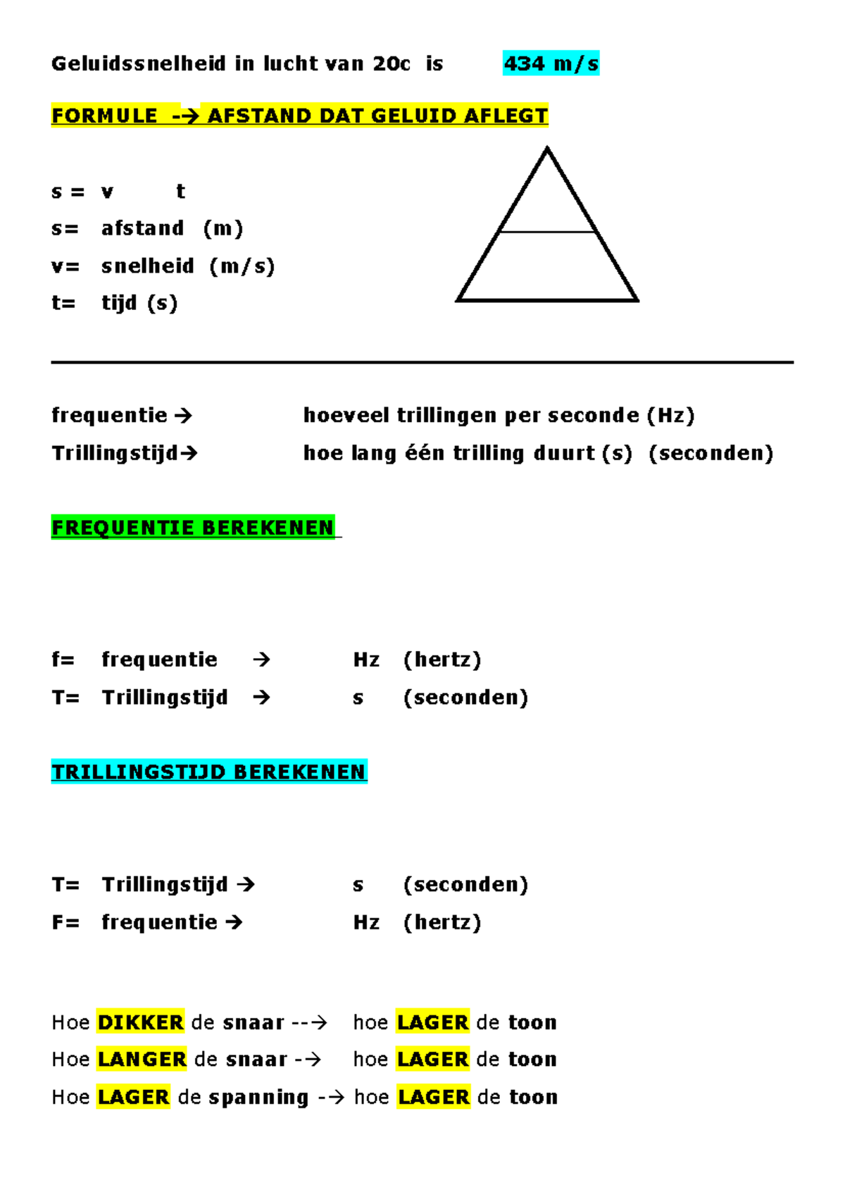 Aantekeningen en formules H8.1 8 - Geluidssnelheid in lucht van 20c is ...