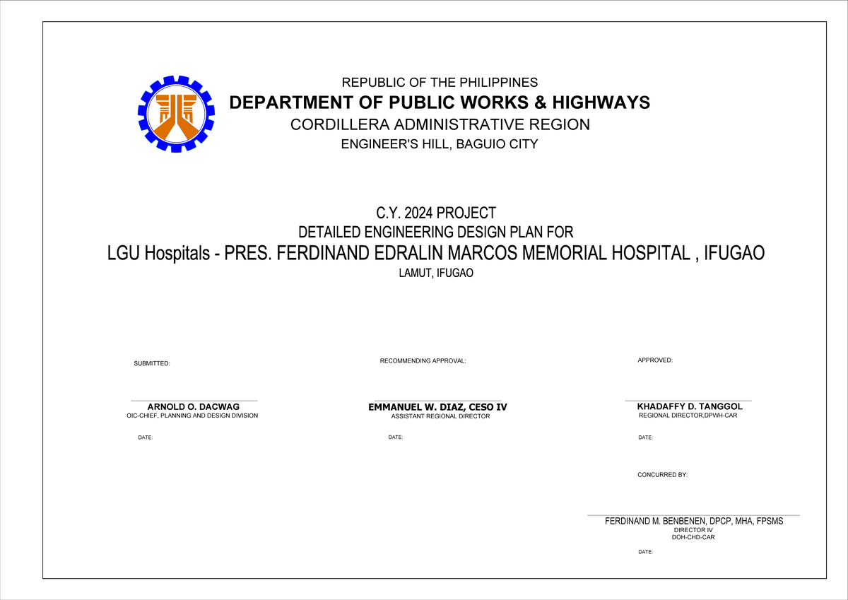 C.Y. 2024 Detailed Engineering Design Plan for LGU Hospitals: Pres ...