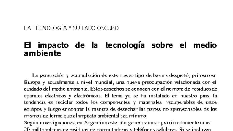El impacto ambiental de los residuos electrónicos: un análisis crítico ...