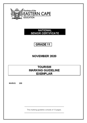 Tourism PAT Gr 10 - 2024 - Teacher Guidelines Ecdoe - TOURISM PRACTICAL ASSESSMENT TASK TEACHER ...