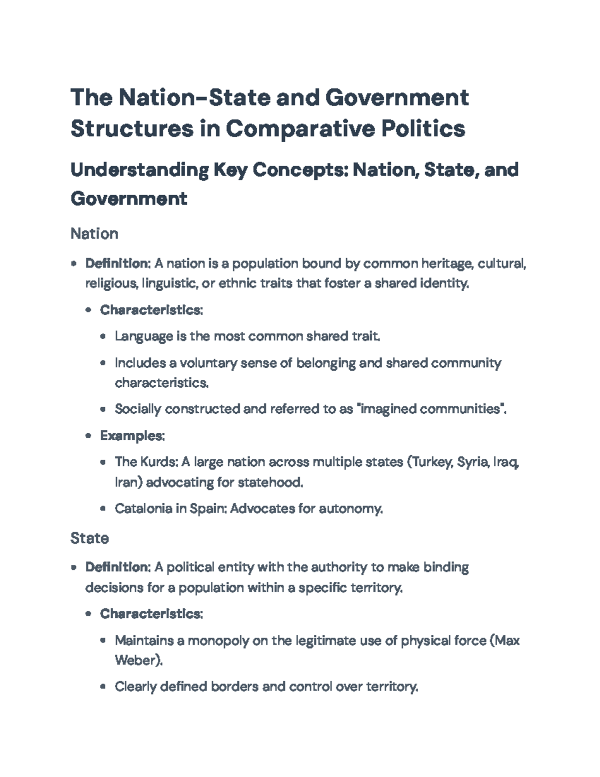 Comparative Politics (POL101): Understanding Nation, State, and ...