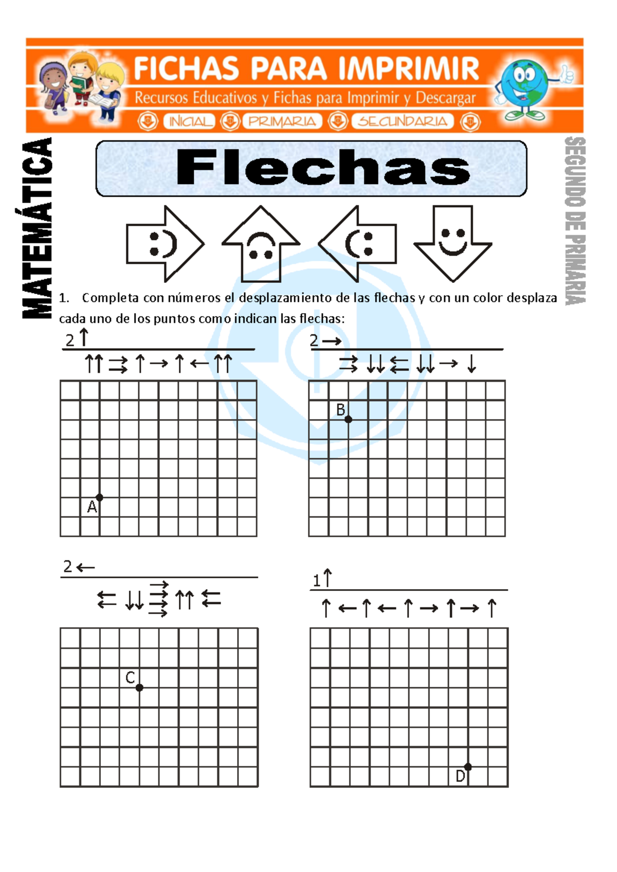 Ficha de Flechas - Matemática - 1 uno de los puntos como indican las ...