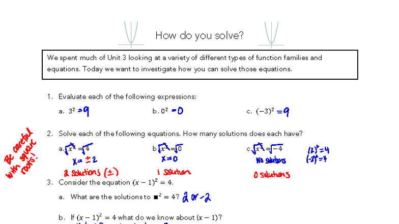 4.2 Solving Equations: Unit 3 Function Families Analysis - Studocu