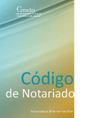 Ficha Técnica DE Código DE Notariado - CÓDIGO DE NOTARIADO FUNDAMENTO ...