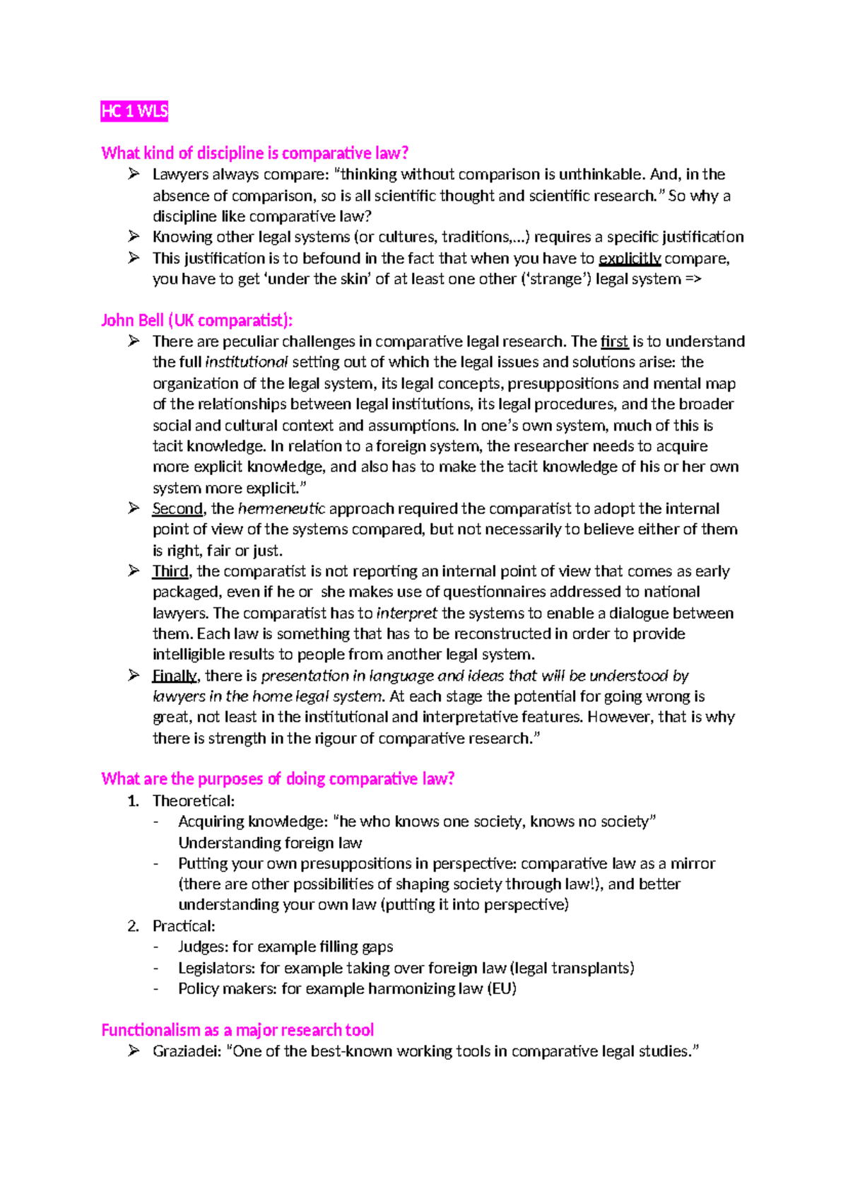 WLS 2025 - Comparative Law: Understanding Its Discipline and Purpose ...