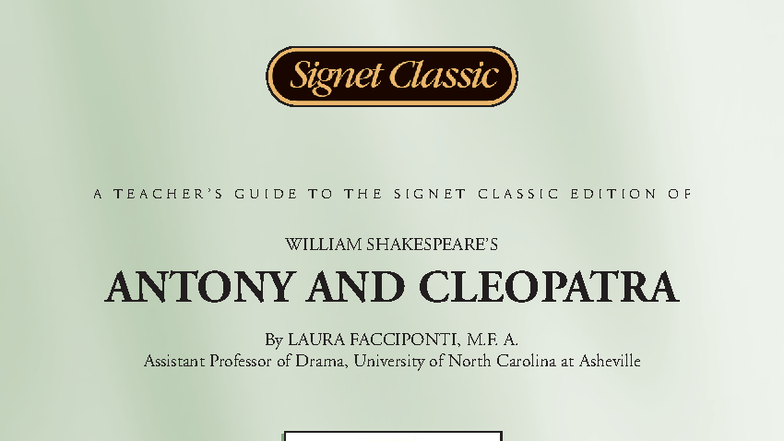 **Shakespeare's Antony and Cleopatra: Comprehensive Study Guide (ENG ...