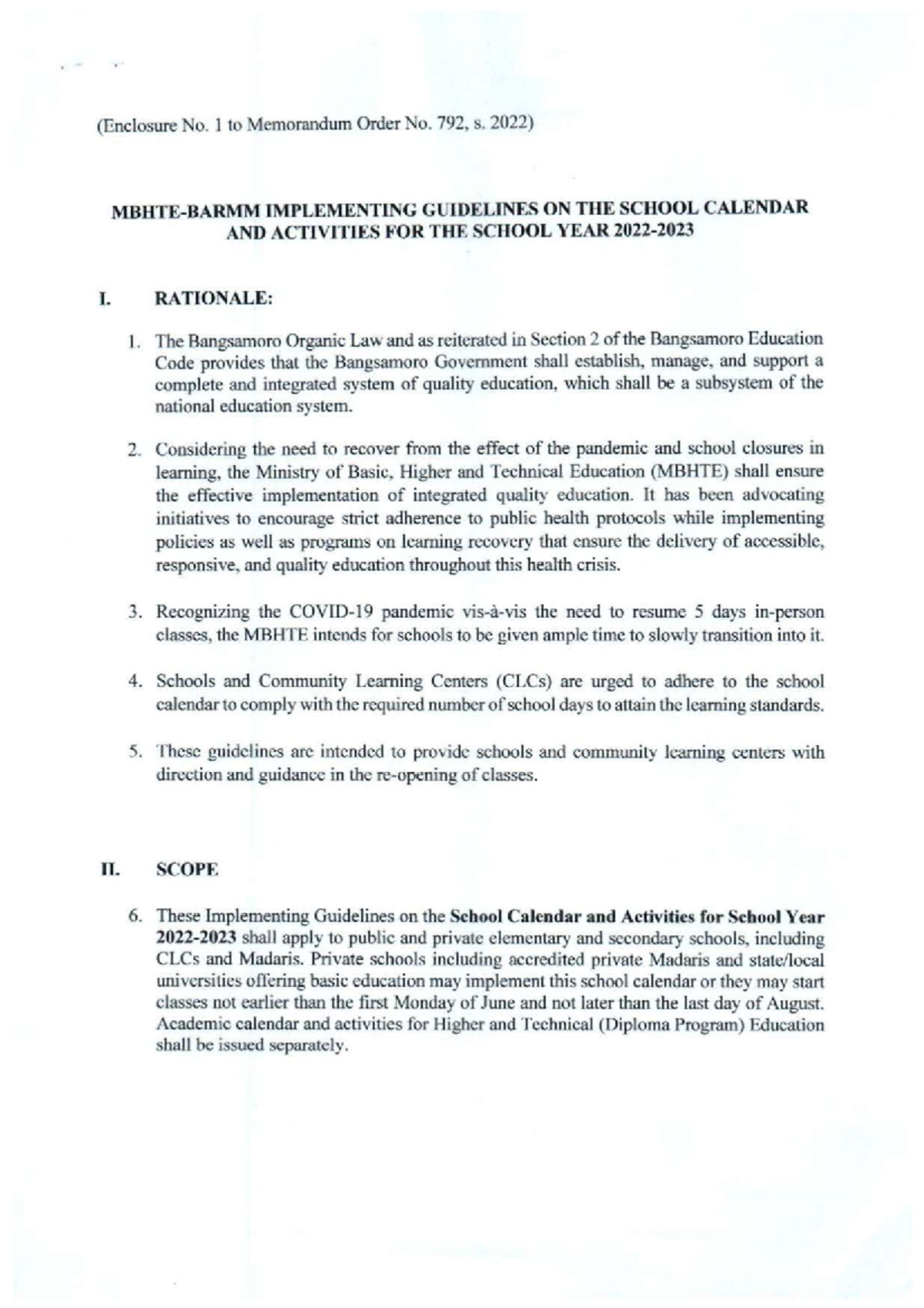 Mbhte - Barmm School Calendar & Activities for SY 2022-2023 - Studocu