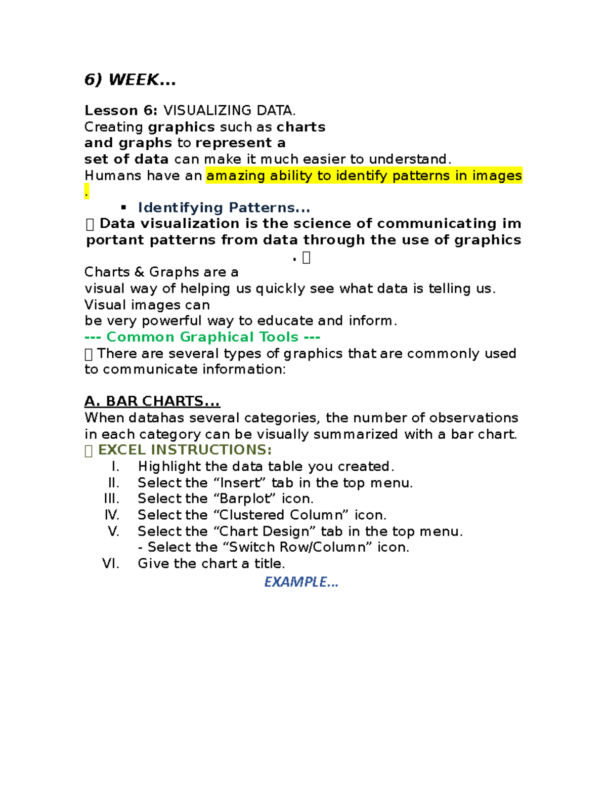 FDMAT108 Week 6 Notes: Data Visualization Techniques & Tools - Studocu