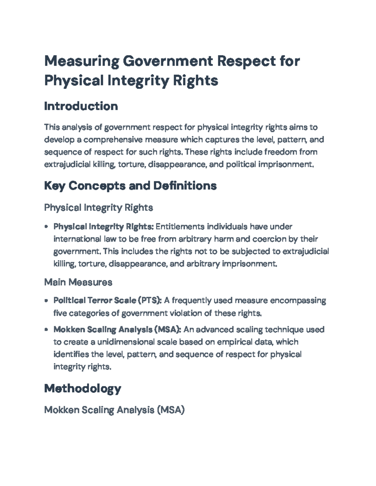 Measuring Government Respect for Physical Integrity Rights: MSA ...