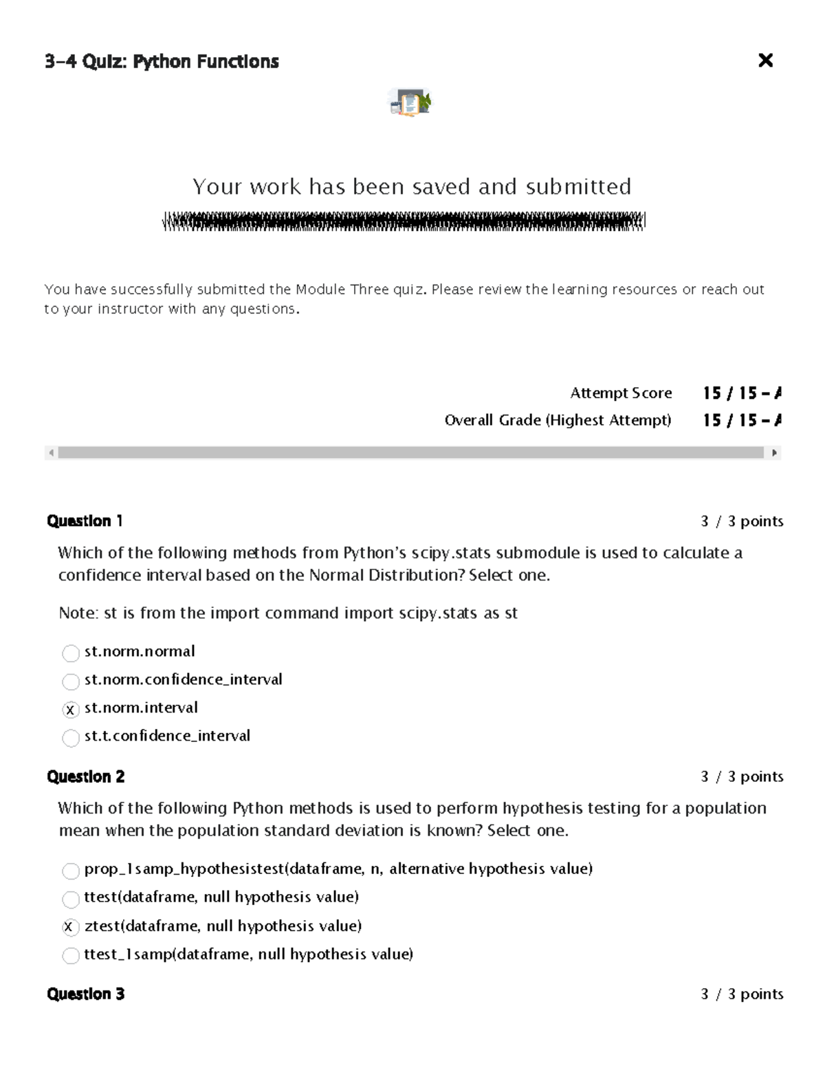Module 3-4 Quiz: Mastering Python Functions and Scipy Methods - Studocu