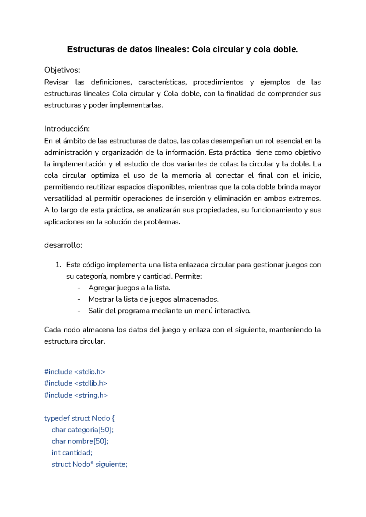 Estructuras de Datos Lineales: Cola Circular y Cola Doble (DAT101 ...