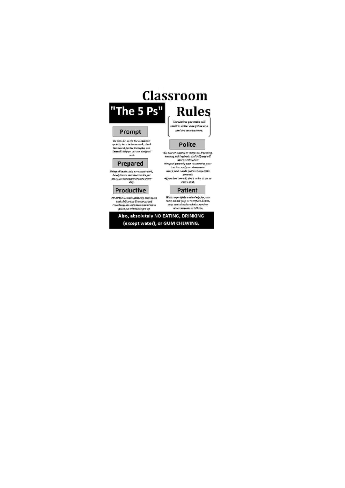 Classroom 5 Rules: Positive Behavior Guidelines for Students - Studocu