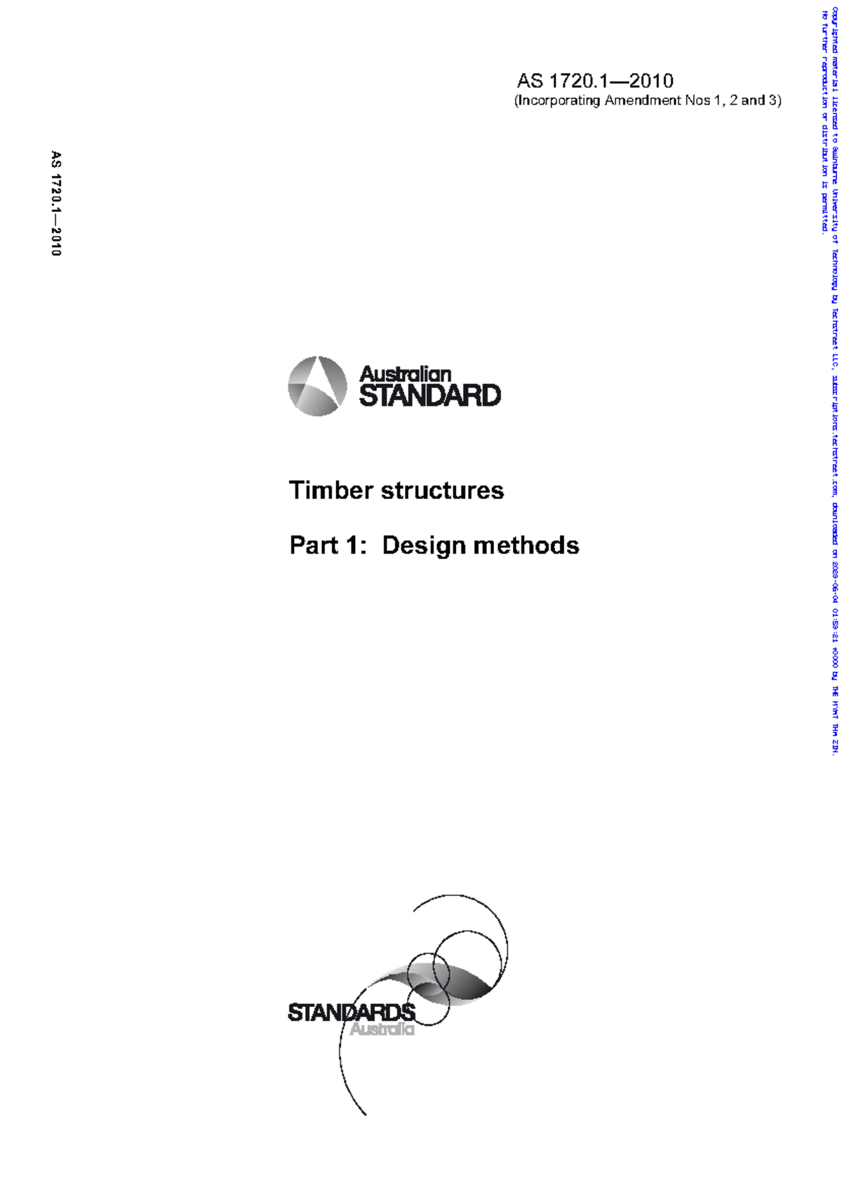 AS 1720 - Australian Standards for Timber Structures Design Methods ...