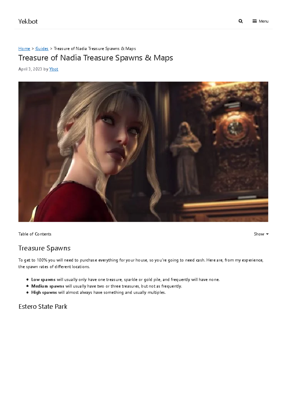 Treasure of Nadia: Treasure Spawns & Map Locations Guide - Studocu