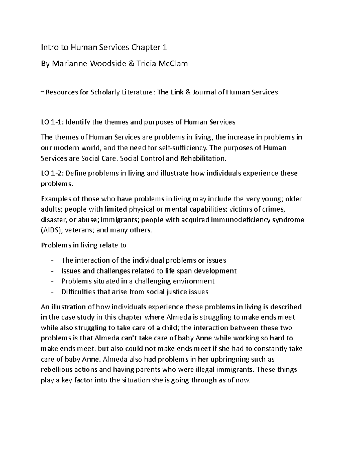 Intro to Human Services CH. 1: Key Themes & Issues in Care - Studocu