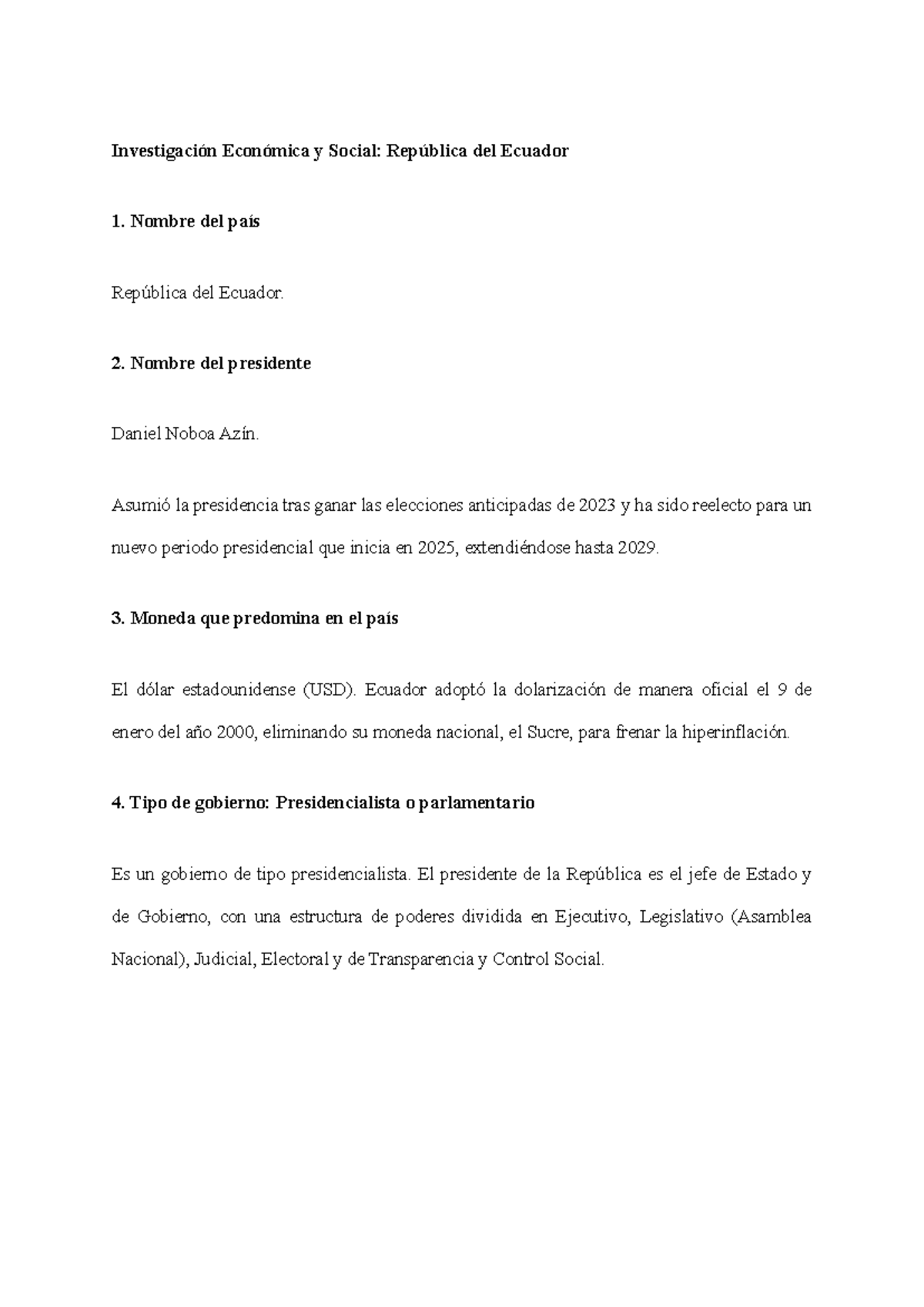 Análisis Económico y Social de Ecuador: Datos Clave 2023 - Studocu
