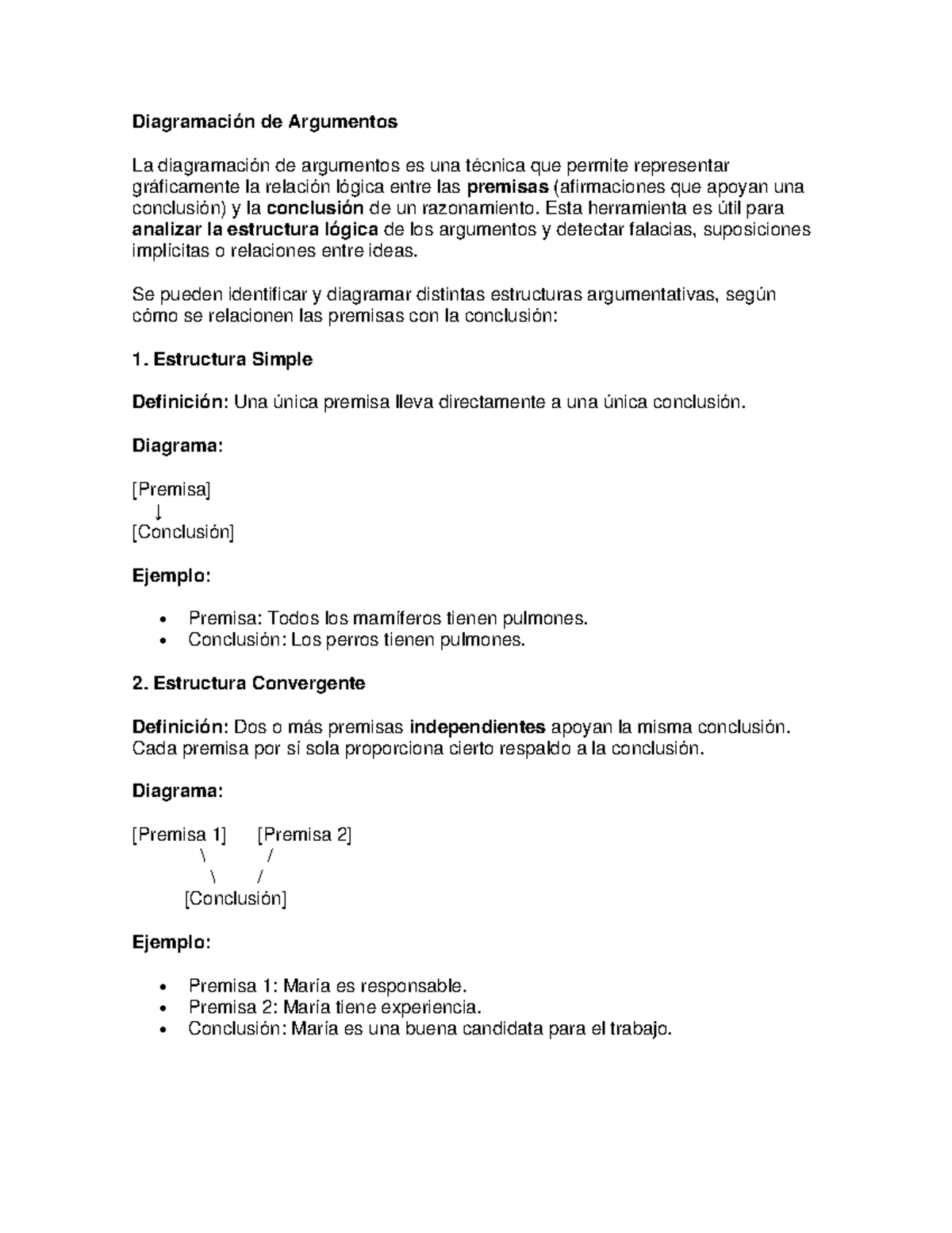 Diagramación de Argumentos: Estructuras Lógicas y Ejemplos - Studocu