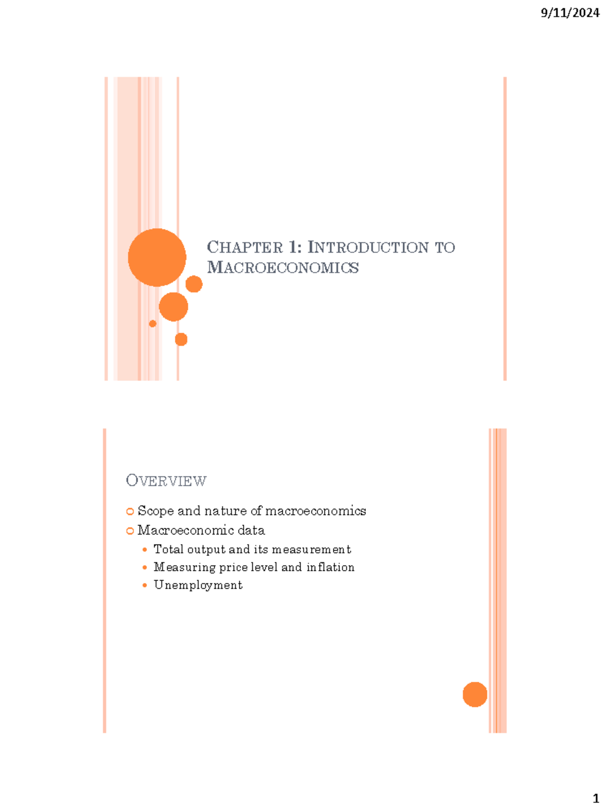 Chapter 1: Intro to Macroeconomics - Key Concepts and Measurements ...