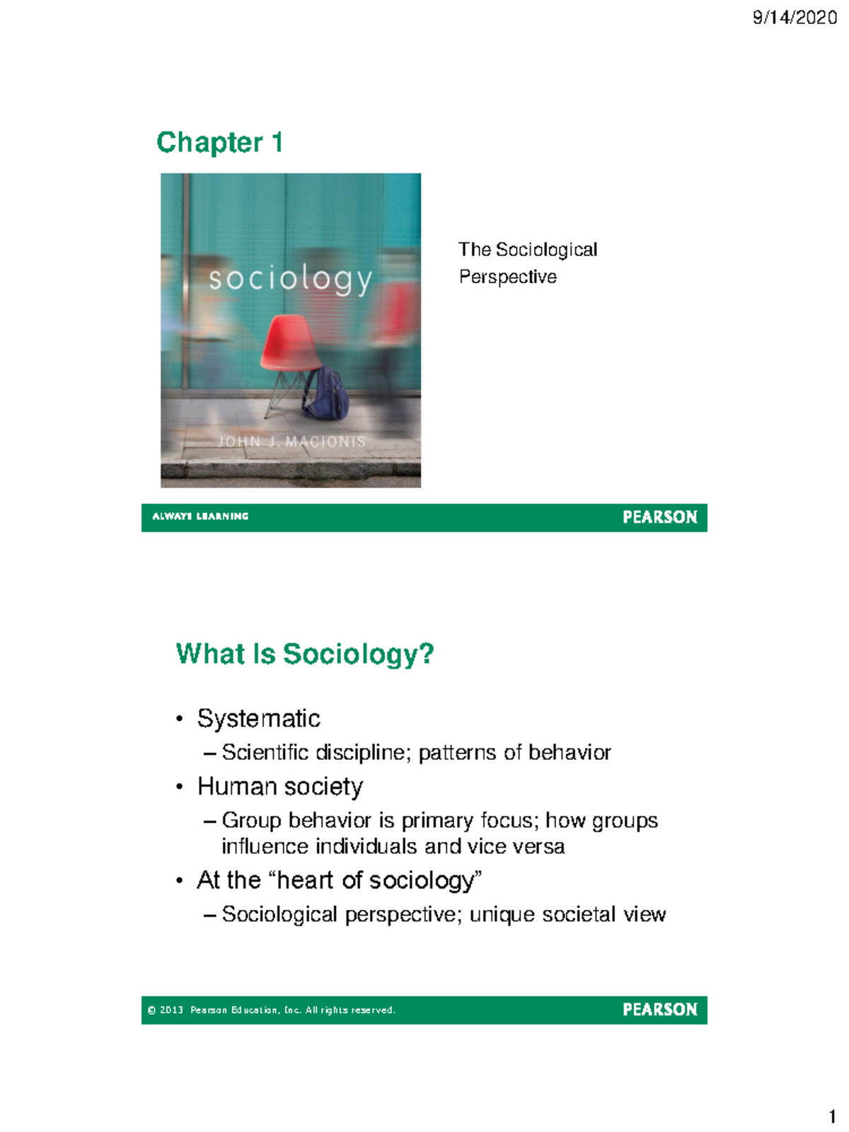 Sociological Perspectives: Insights from Chapter 1 Overview - Studocu