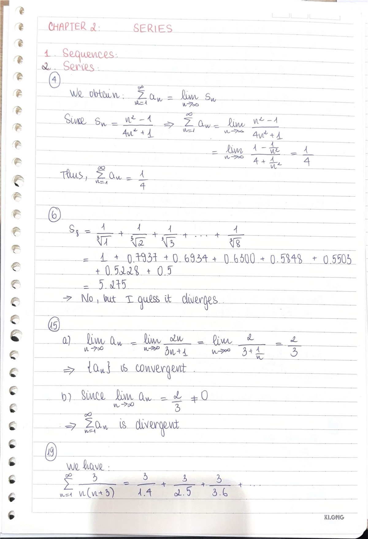 Calculus 2 - CHAPTER 2: Series and Sequences Analysis - Studocu