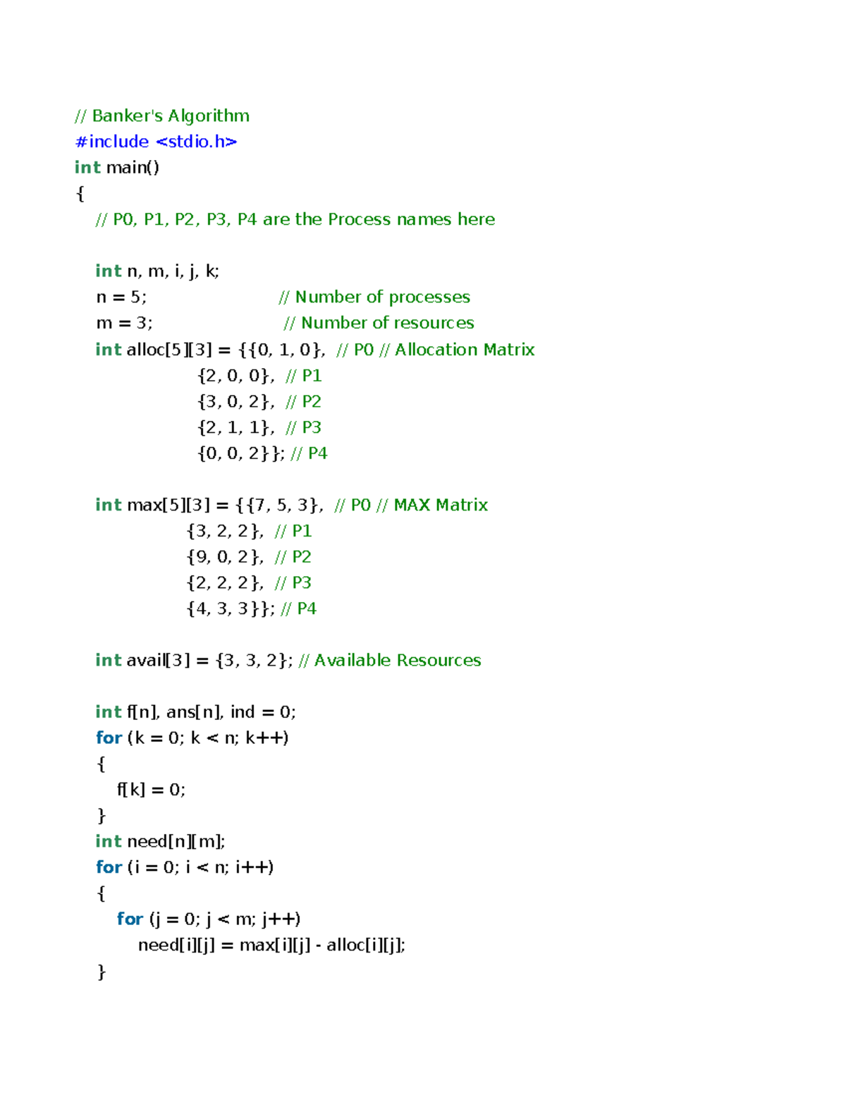 Lab6 - LAB6 of BCA - // Banker's Algorithm #include int main() { // P0 ...